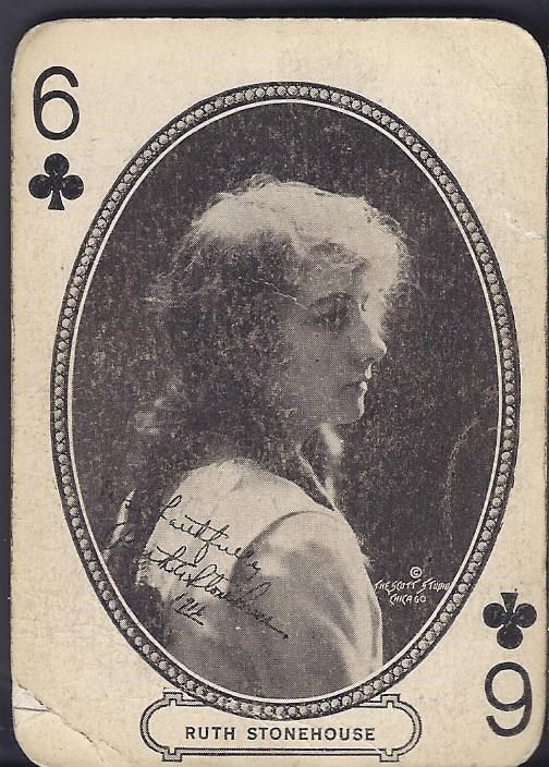 Ruth Stonehouse playing card – 1910s – Silent Beauties